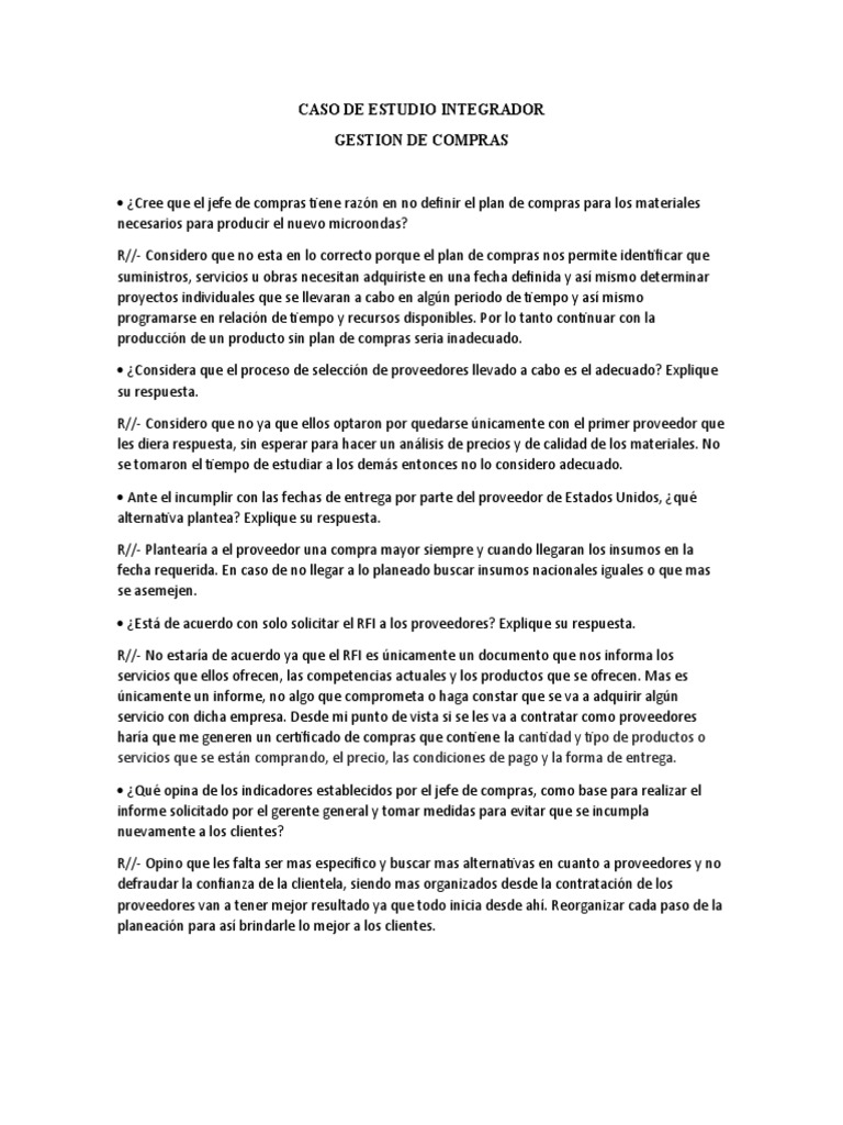Caso Gestion de Compras | PDF