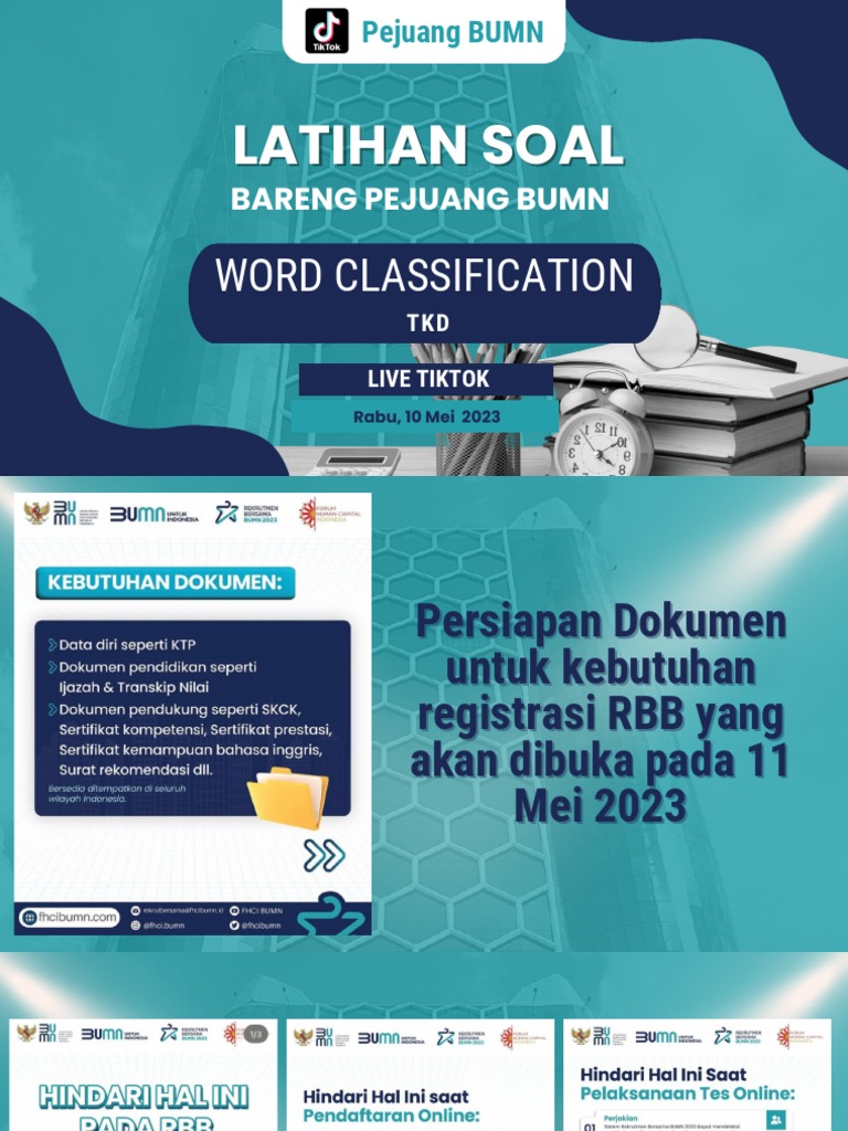 Latihan Soal TikTok TKD (Word Classification) & AKHLAK | PDF