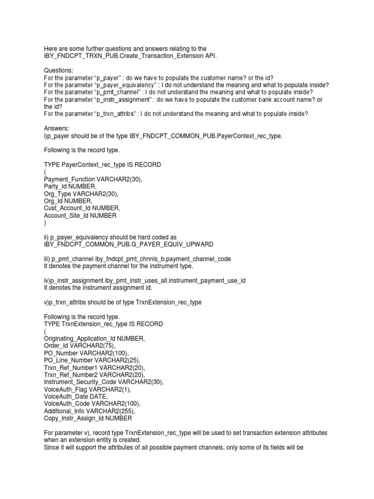 Questions Answers For Api | PDF | Credit Card | Payments