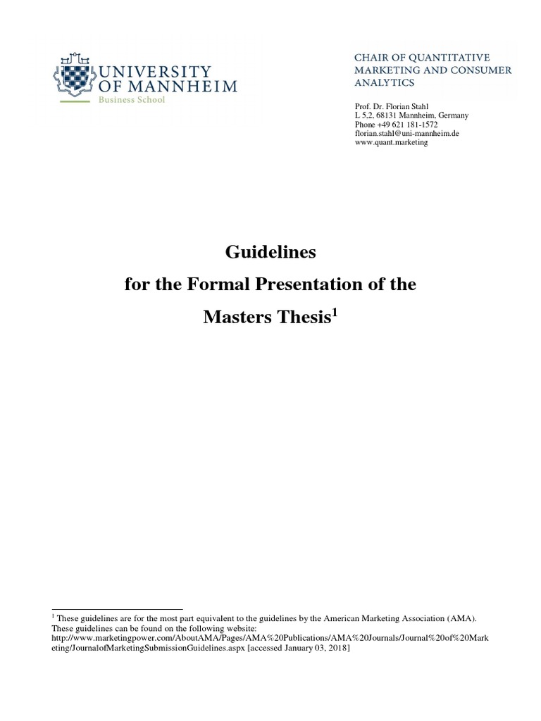 Masters Thesis Guidelines Pdf