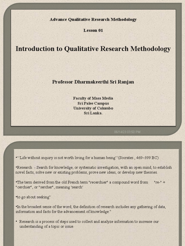 Qualitative Research Methodes | PDF | Data Analysis | Hypothesis