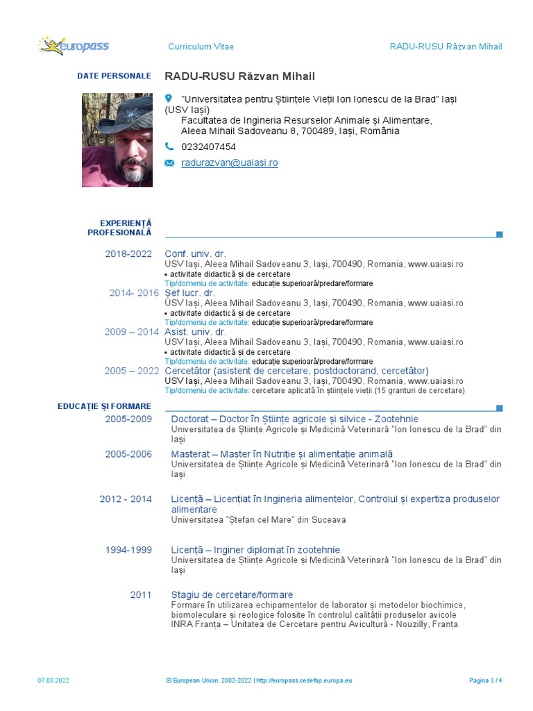 CV - Radu Rusu RM | PDF
