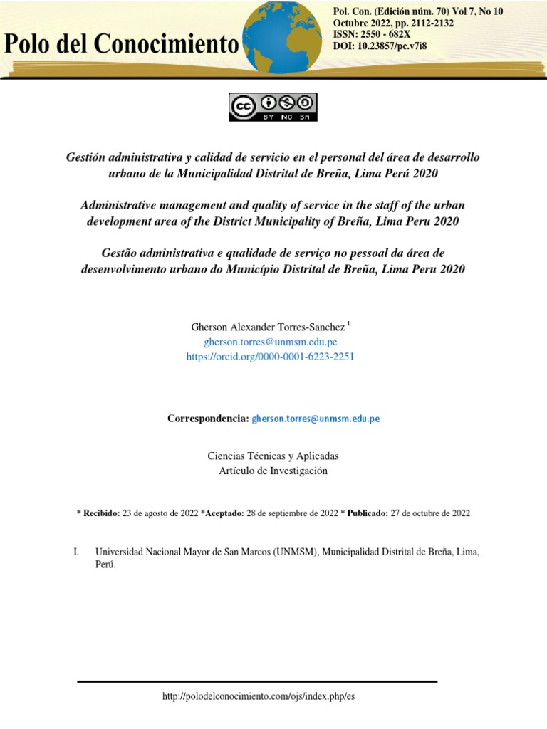 Gestión y Calidad en Breña 2020 | PDF | Calidad (comercial) | Planificación