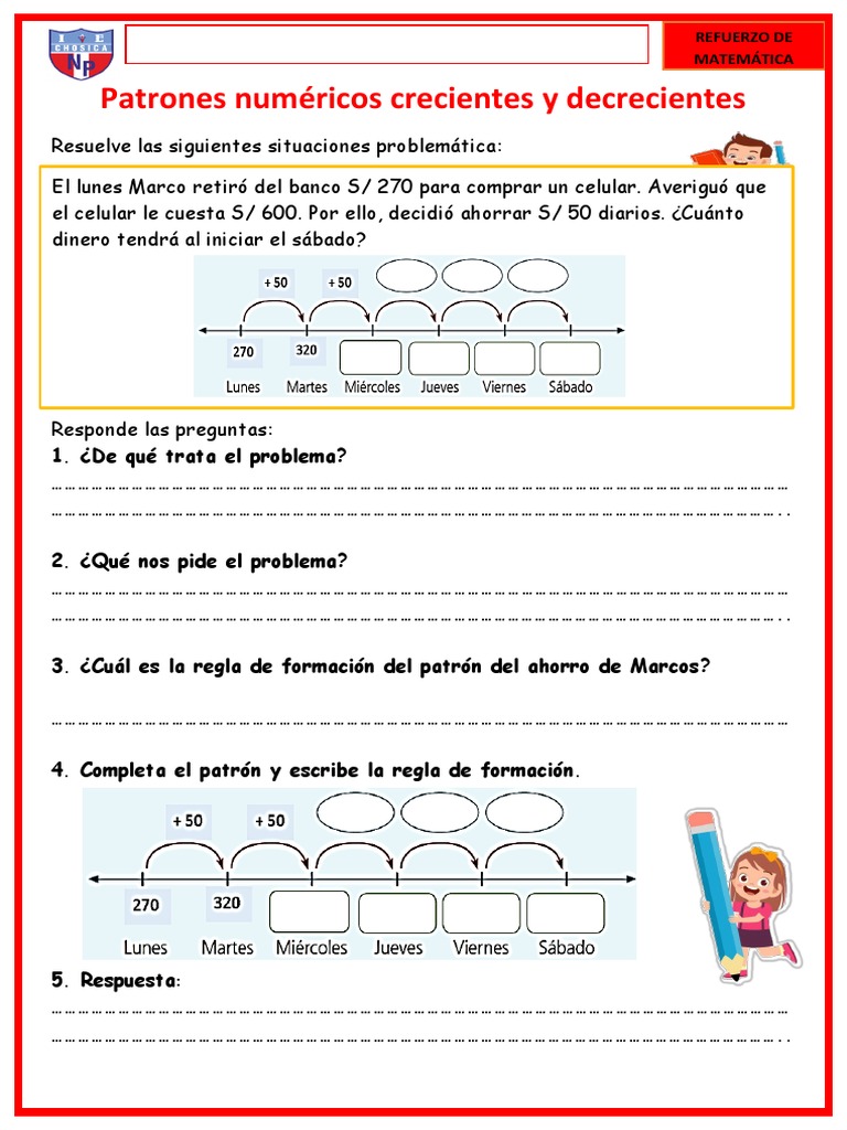 Hoja De Trabajo Sobre Patrones Y Funciones No Lineales Libro Completo