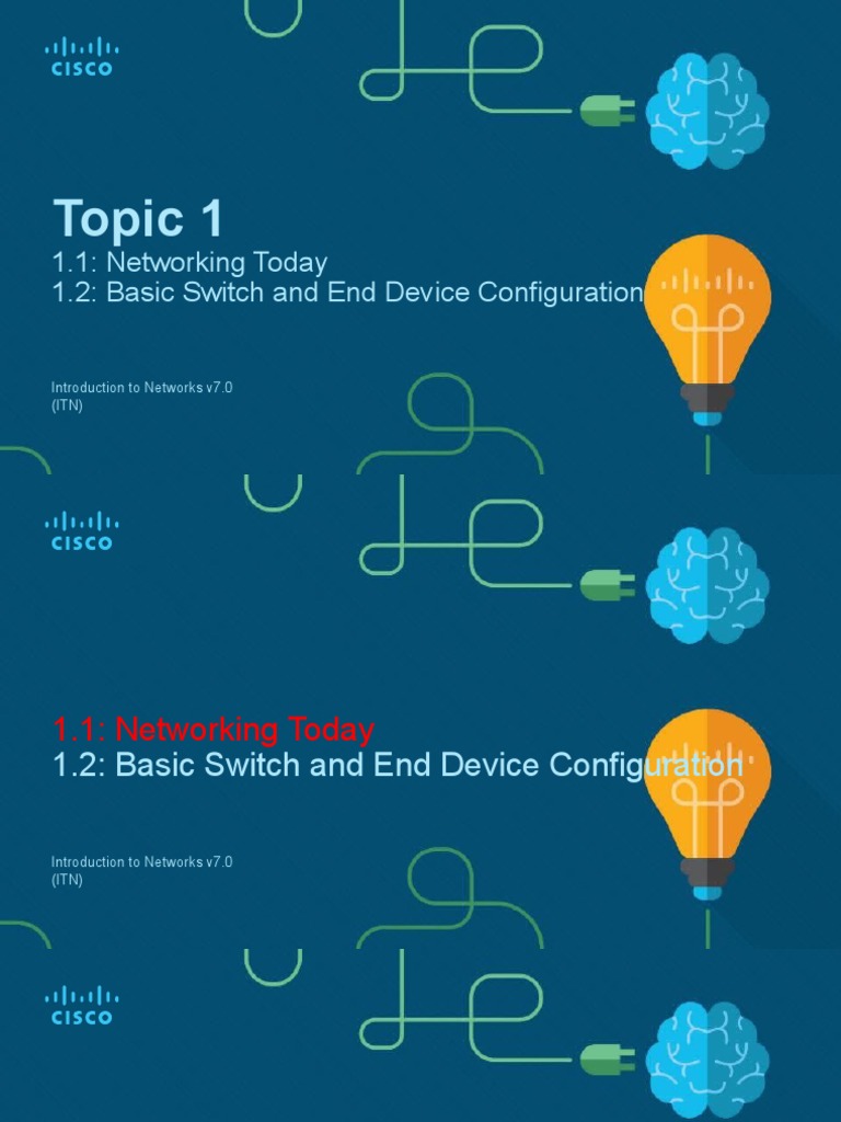 Topic 1 Networking Today, Basic Switch and End Device Configuration | PDF | Computer Network ...