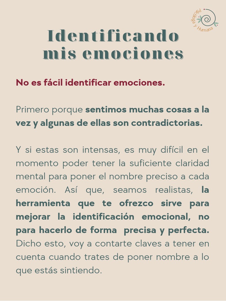 Guía para Identificar Emociones | PDF