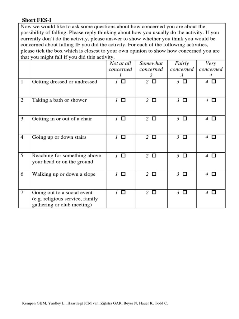 Short_FES-I_English | PDF