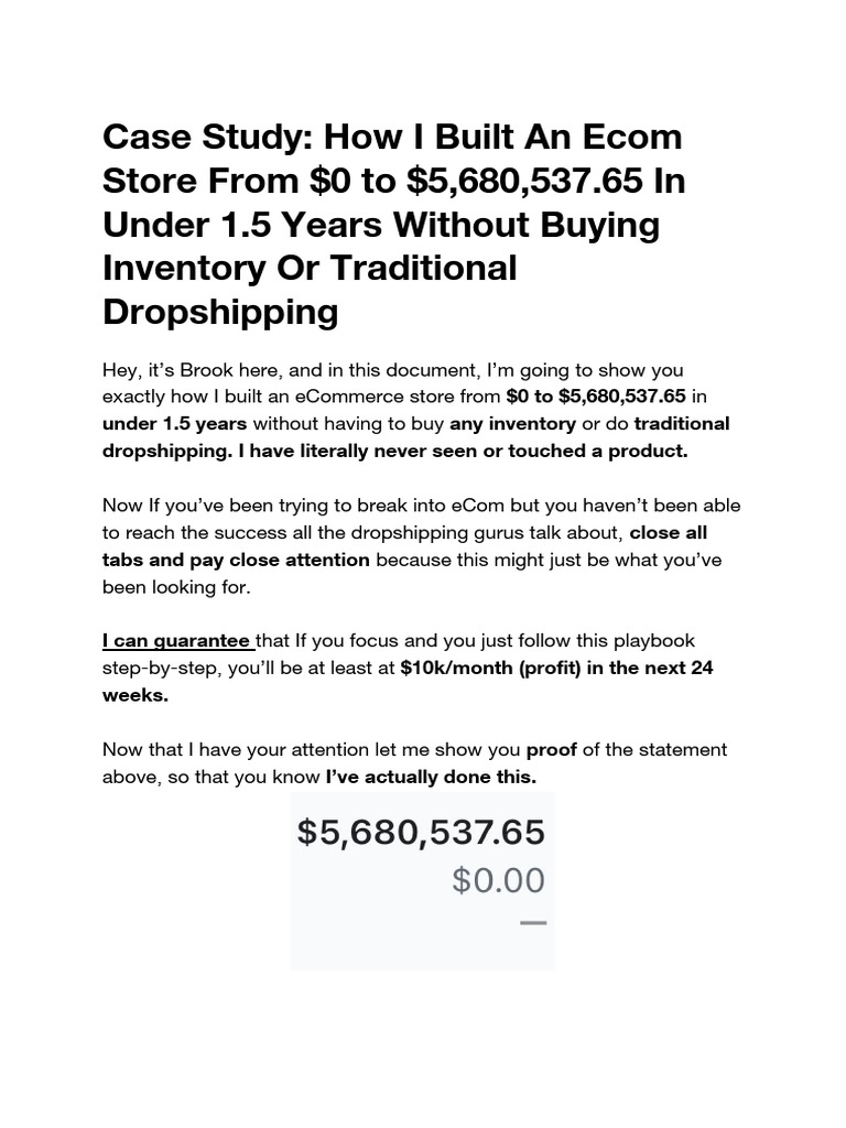 How I Built An Ecom Store From $0 To $5,680,537.65 Without Buying Inventory or Traditional ...