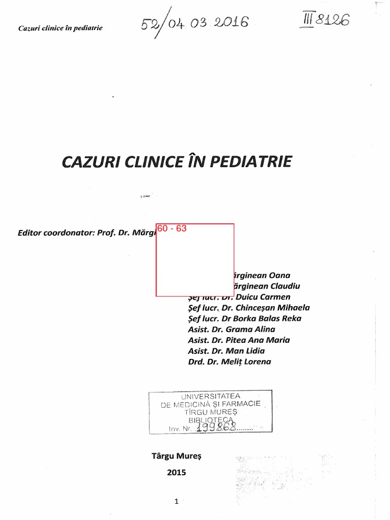 Cazuri Clinice in Pediatrie | PDF