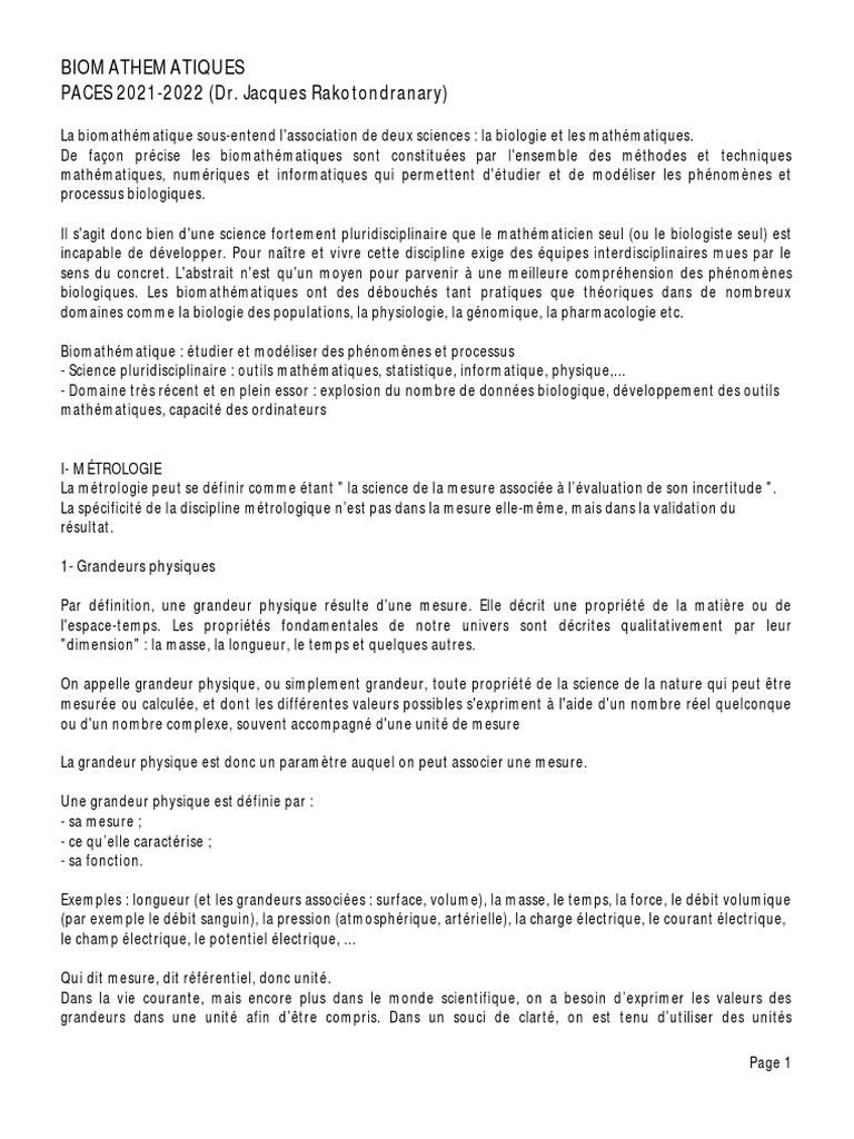 Biomath Metrologie | PDF