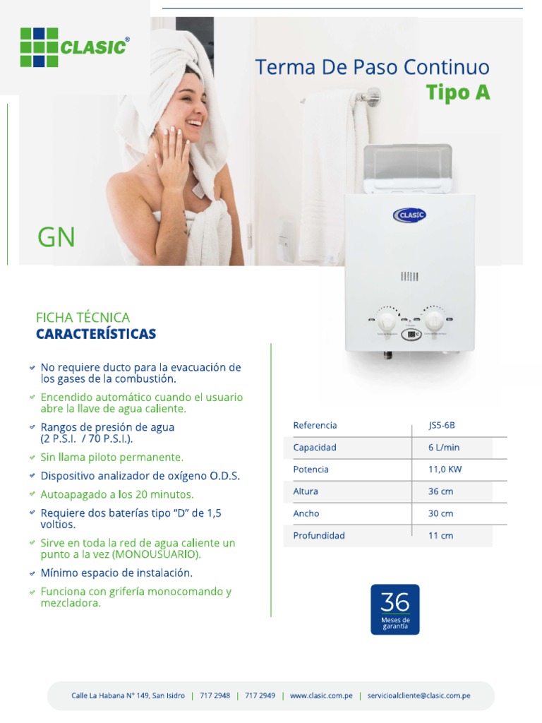 F.T. Terma de Paso Continuo Tipo A de 6 Lts | PDF