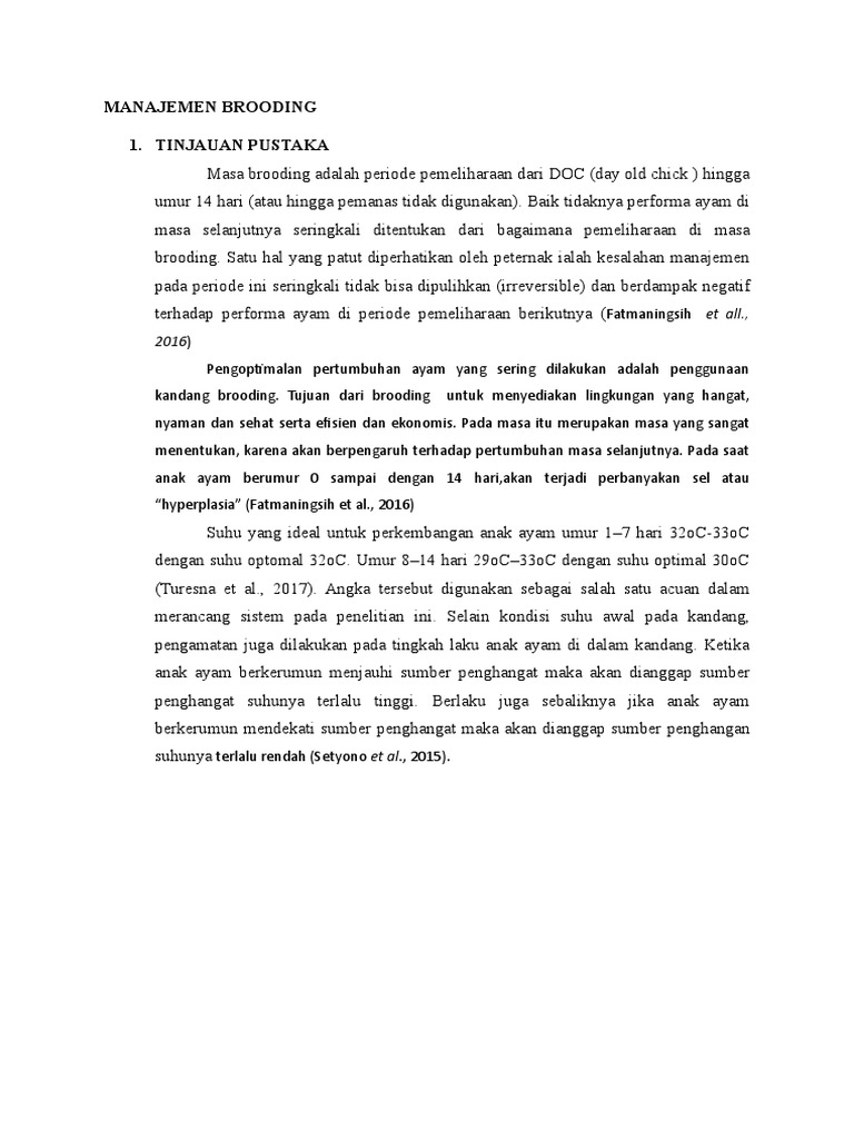 Manajemen Brooding | PDF | Teknologi & Rekayasa