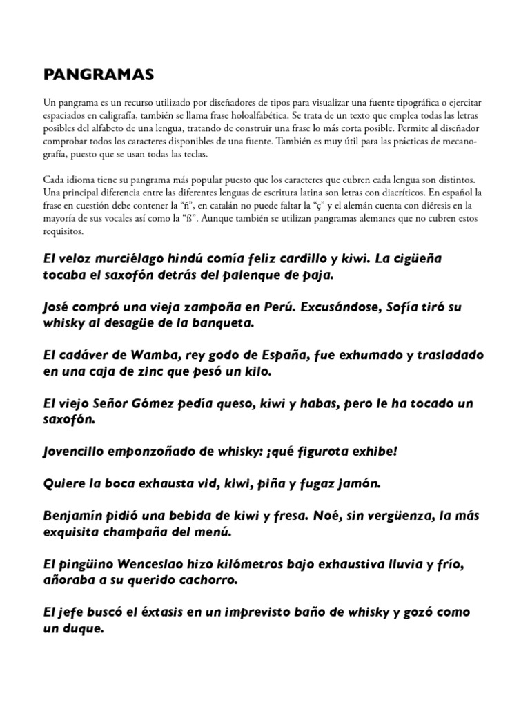 Pangramas | PDF