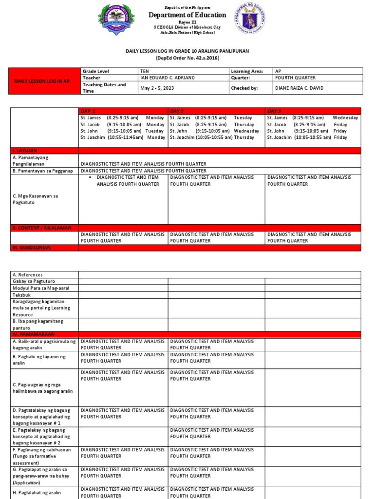 Q4 AP10 DLL WK1 May 2 5 | PDF | Cognition | Learning