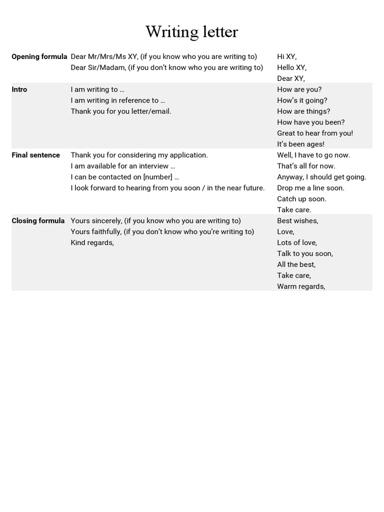 Writting Letter | PDF