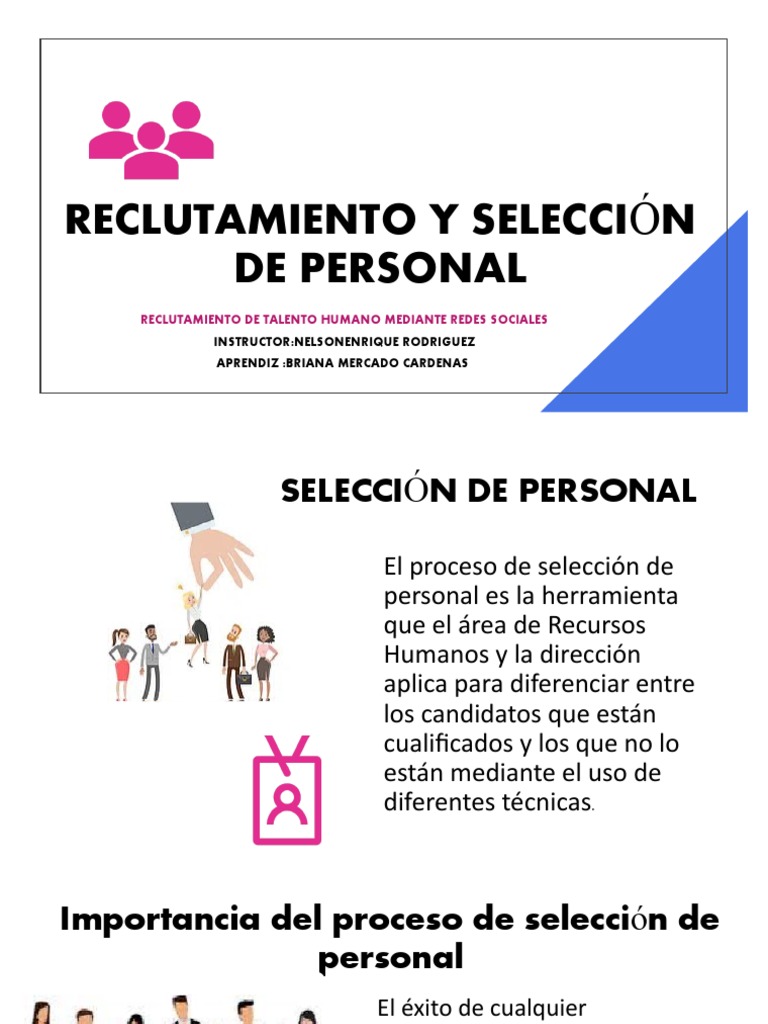 Reclutamiento y Selección de Personal | PDF | Gestión de recursos humanos | Reclutamiento
