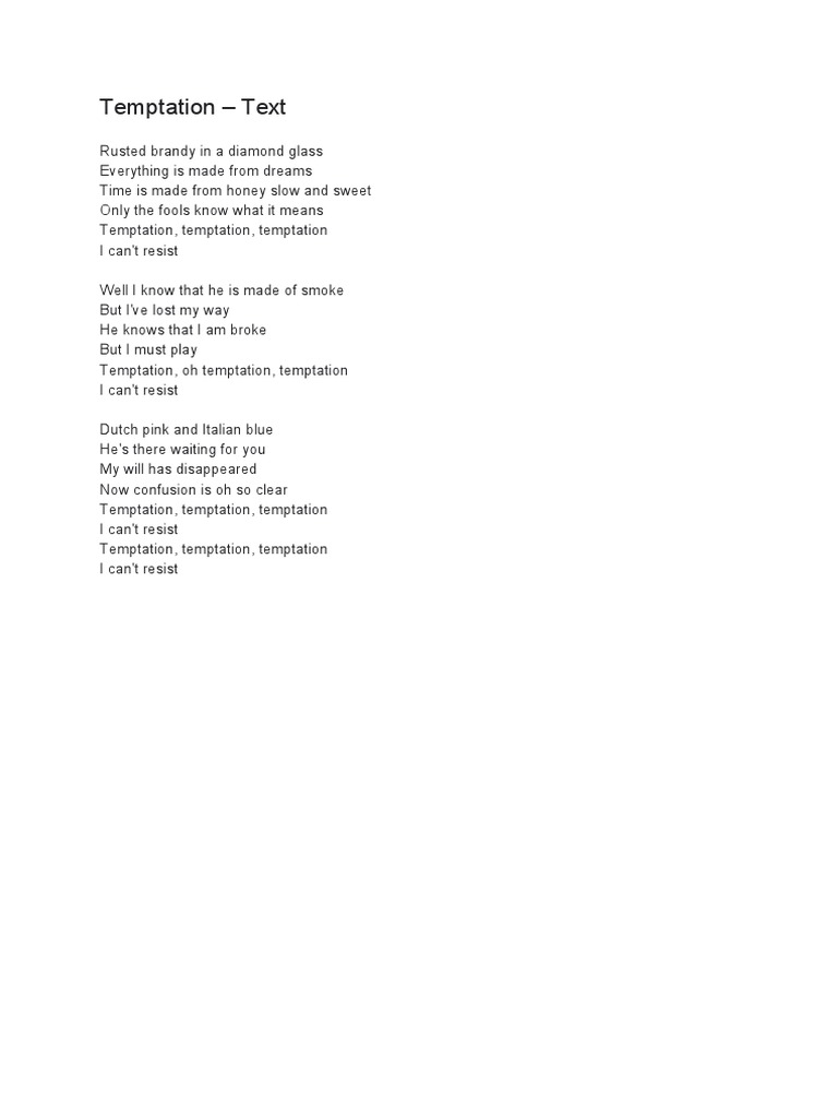 Temptation | PDF