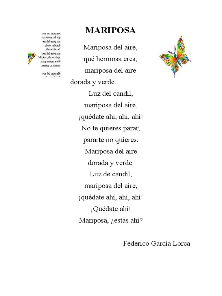 MARIPOSA Poema | PDF