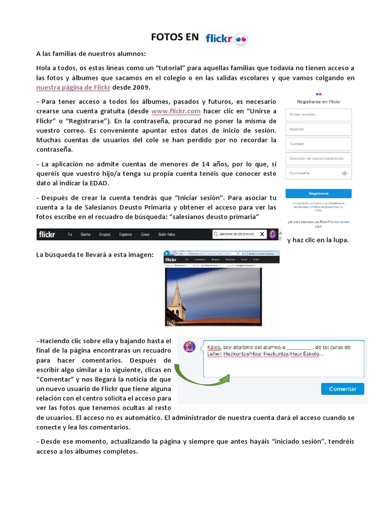 Tutorial Hacer Cuenta de Flickr - 2022-23 | PDF | Contraseña | Informática