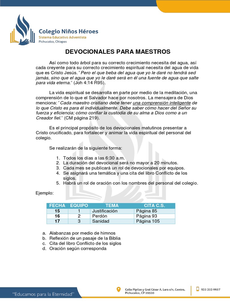 Devocionales para Maestros | PDF