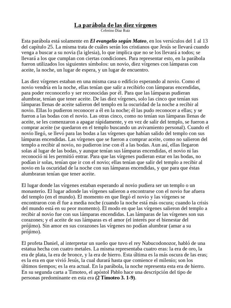La Parabola de Las Diez Virgenes | PDF