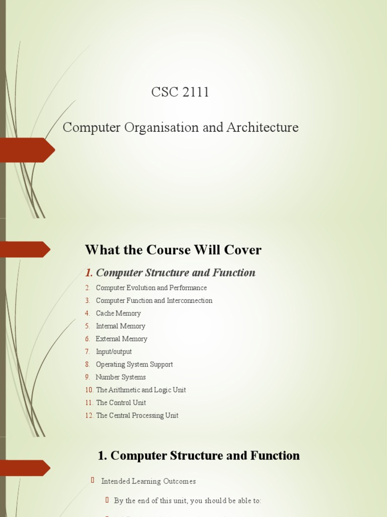 Unit 1- Computer Structure and Function | PDF | Central Processing Unit ...