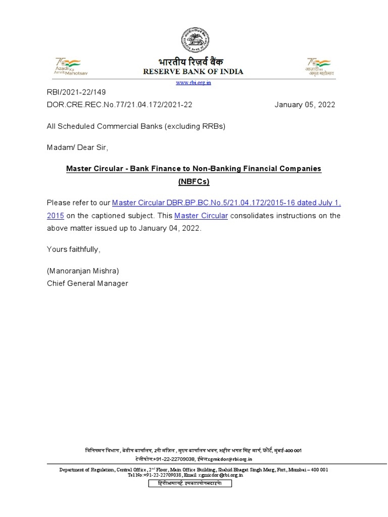 MC - Bank Finance To NBFC | PDF