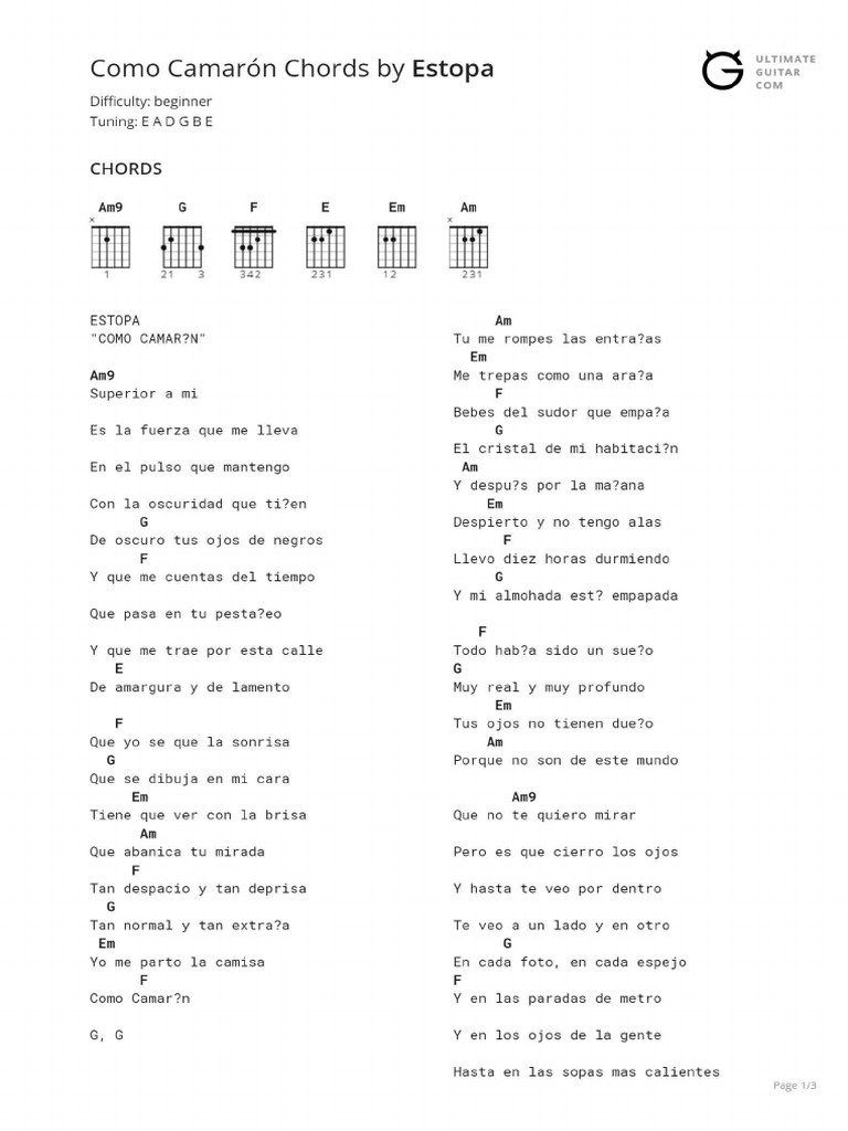 como camarón chords | PDF