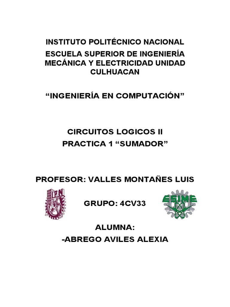 Practica 1-CIRCUITOS LOGICOS II | PDF | Electrónica | Ingeniería Informática
