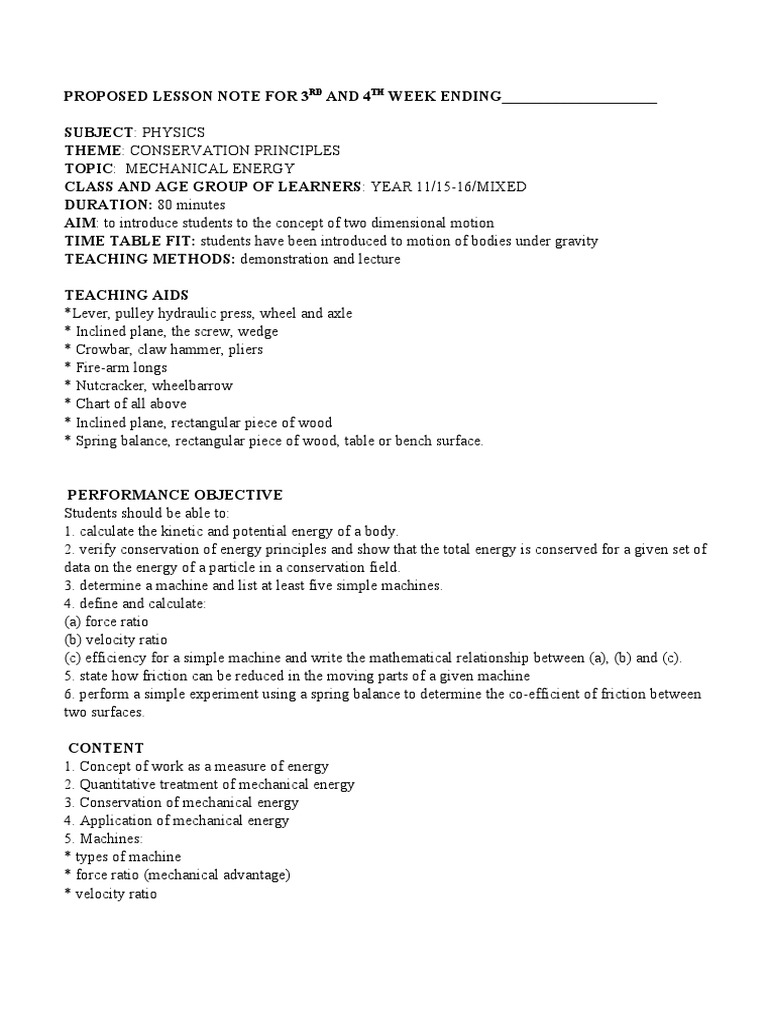Week 3 and 4 Simple Machines | PDF | Science & Mathematics | Technology & Engineering
