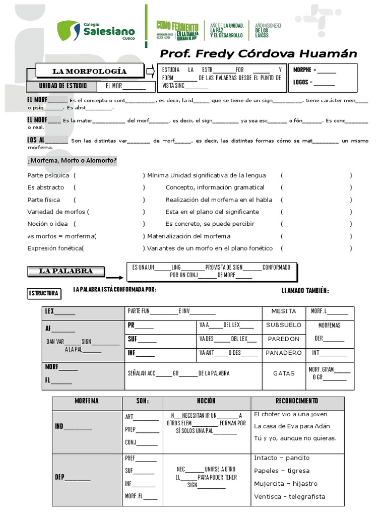El Morf | PDF | Palabra | Morfología (Lingüística)