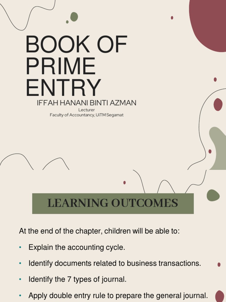 Acc407-Ch 5 - Books of Prime Entry | PDF