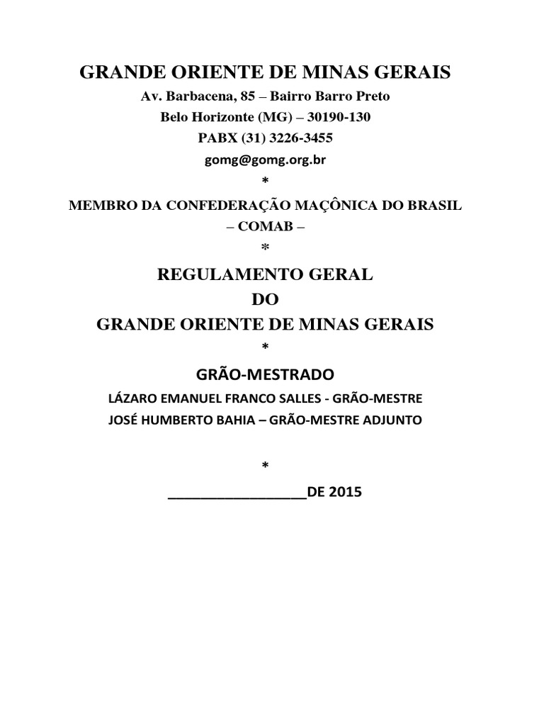 Regulamento Geral GOMG | PDF