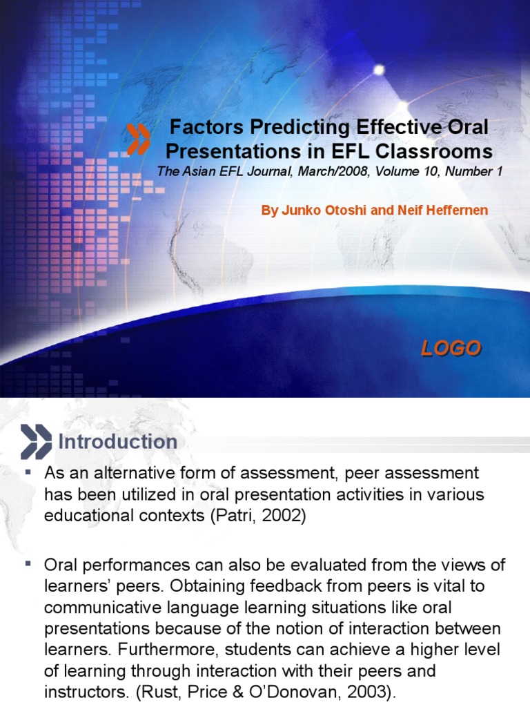 Factors Predicting Effective Oral Presentations in EFL Classrooms | PDF | English As A Second Or ...