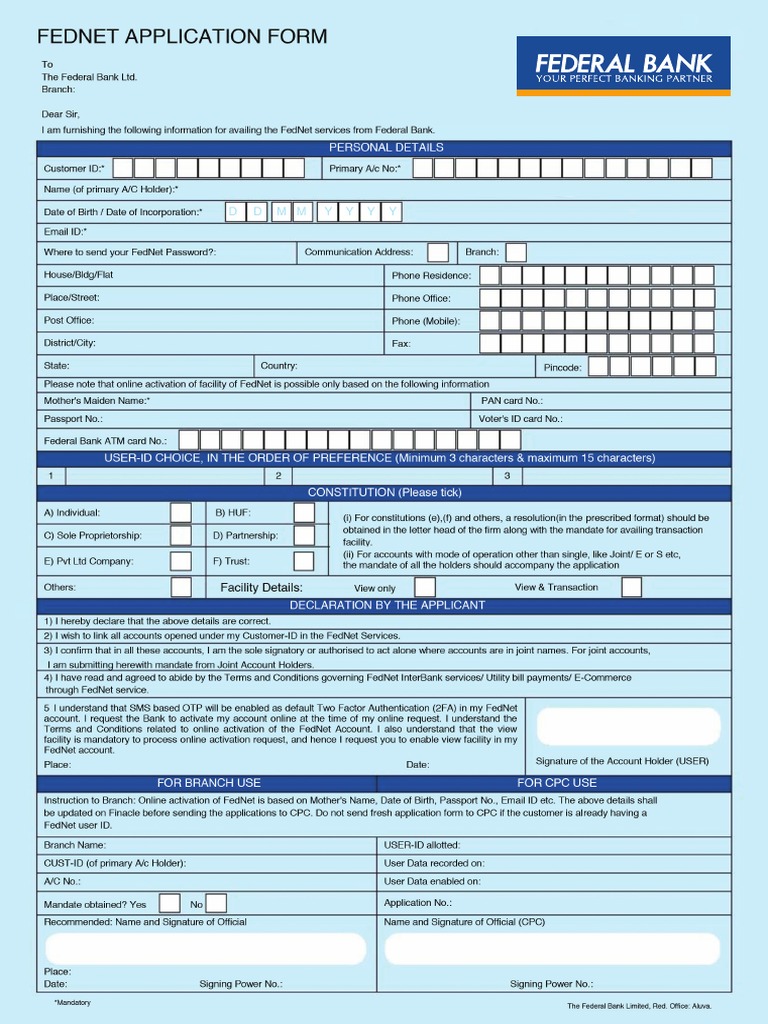 FedNet Application Form | PDF
