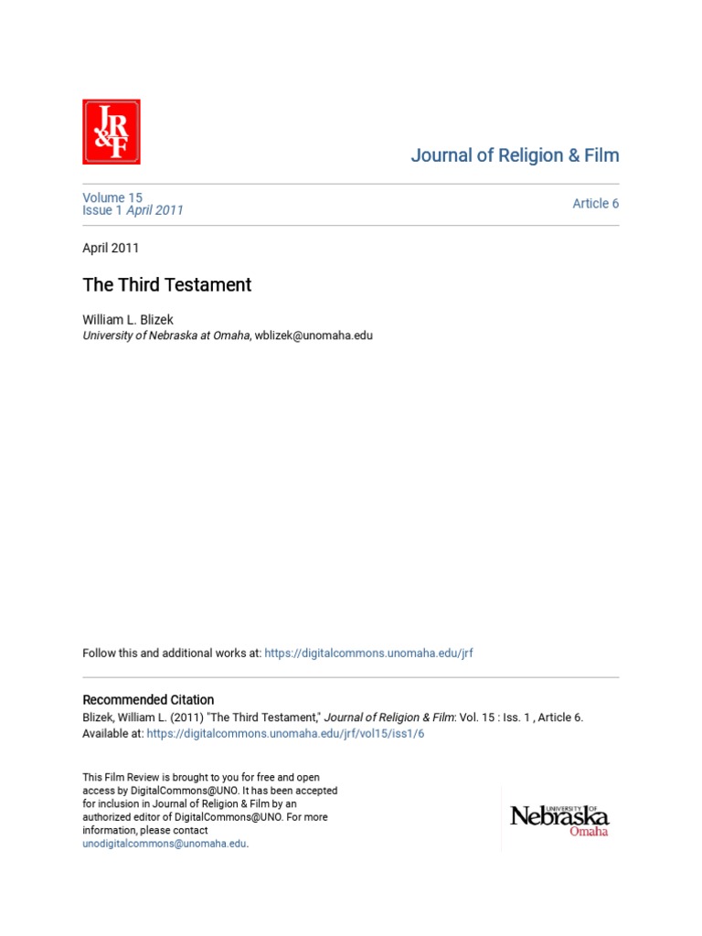The Third Testament | PDF | Faith | Truth