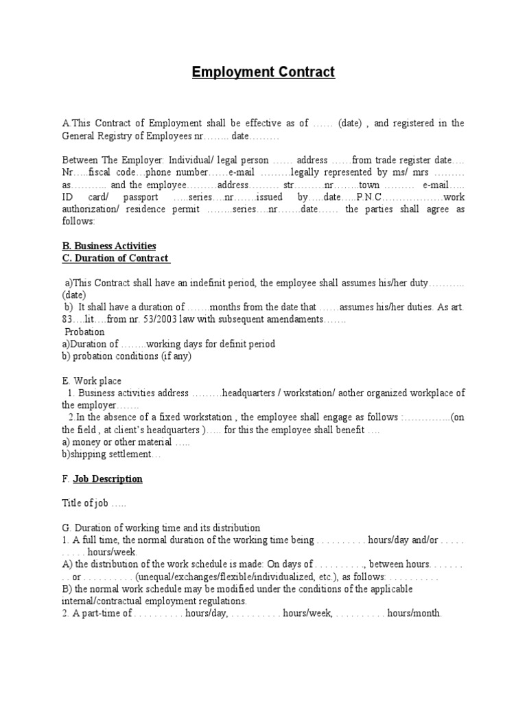 Employment Contract | PDF