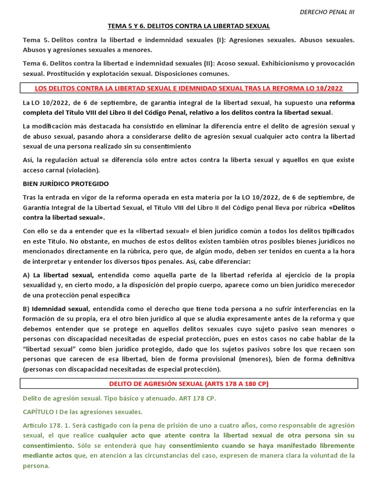 Tema 5 y 6 | PDF | Agresión sexual | Violación