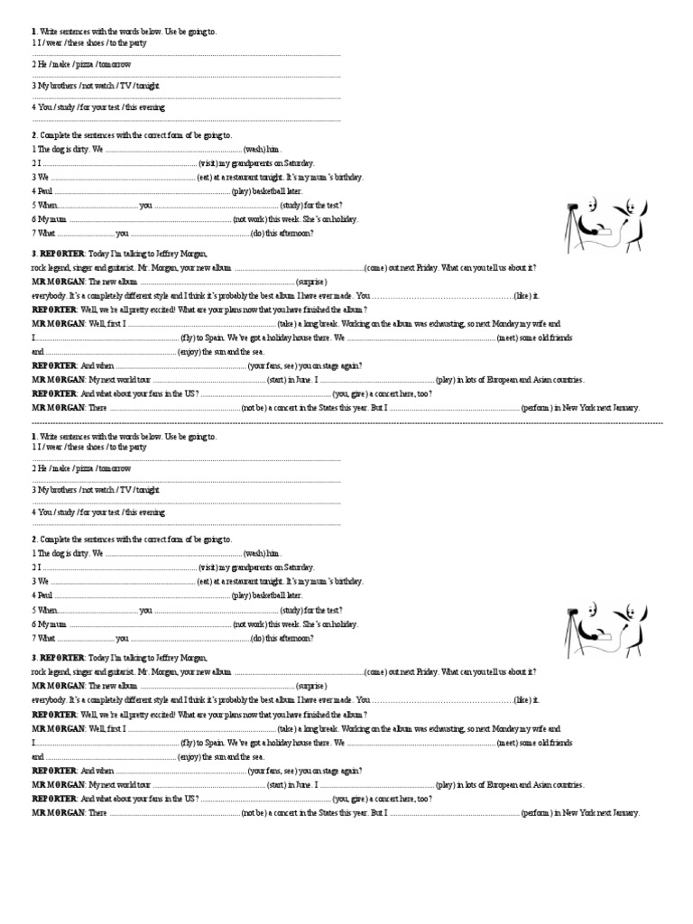 Be Going To Exercises Guide | PDF | Language Arts & Discipline ...