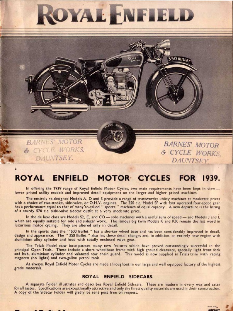 Royal Enfield 1939 | PDF