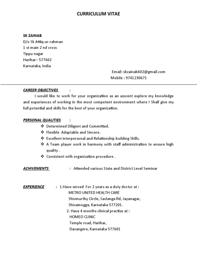 Zainab Resume 2 | PDF