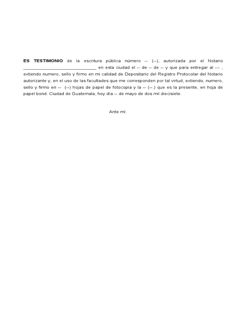 Modelo de Testimonio | PDF