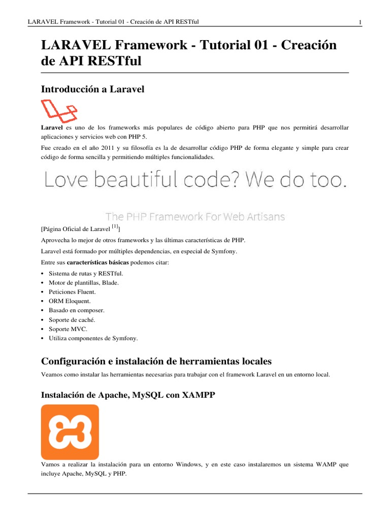 Laravel Framework Tutorial 01 Creacion D Pdf Datos De Computadora Gestión De Datos