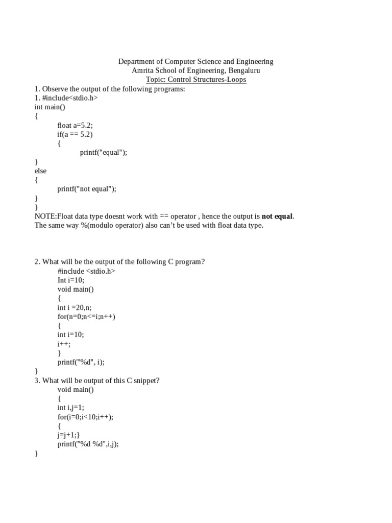 Class 2 | PDF | Control Flow | Computer Engineering