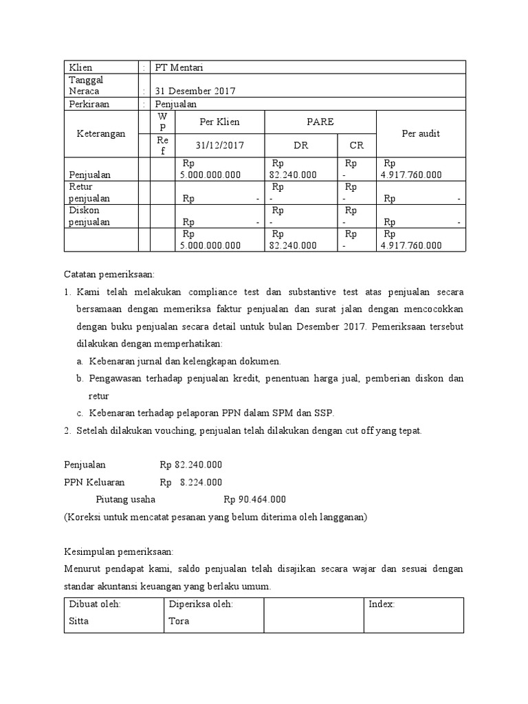 Lab. Auditing EKSI4414 Tugas 2 | PDF