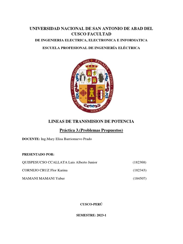 Practica Nro. 3 Lineas de Transmision de Potencia | PDF | Ciencia y matemática