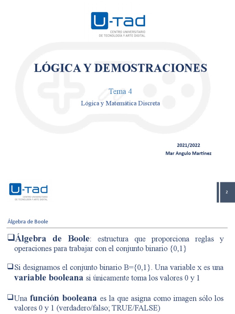 Álgebra de Boole y Lógica Proposicional | PDF | Enseñanza de matemática ...