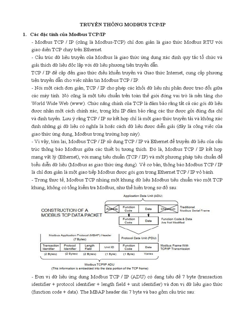 TRUYỀN THÔNG MODBUS TCP | PDF
