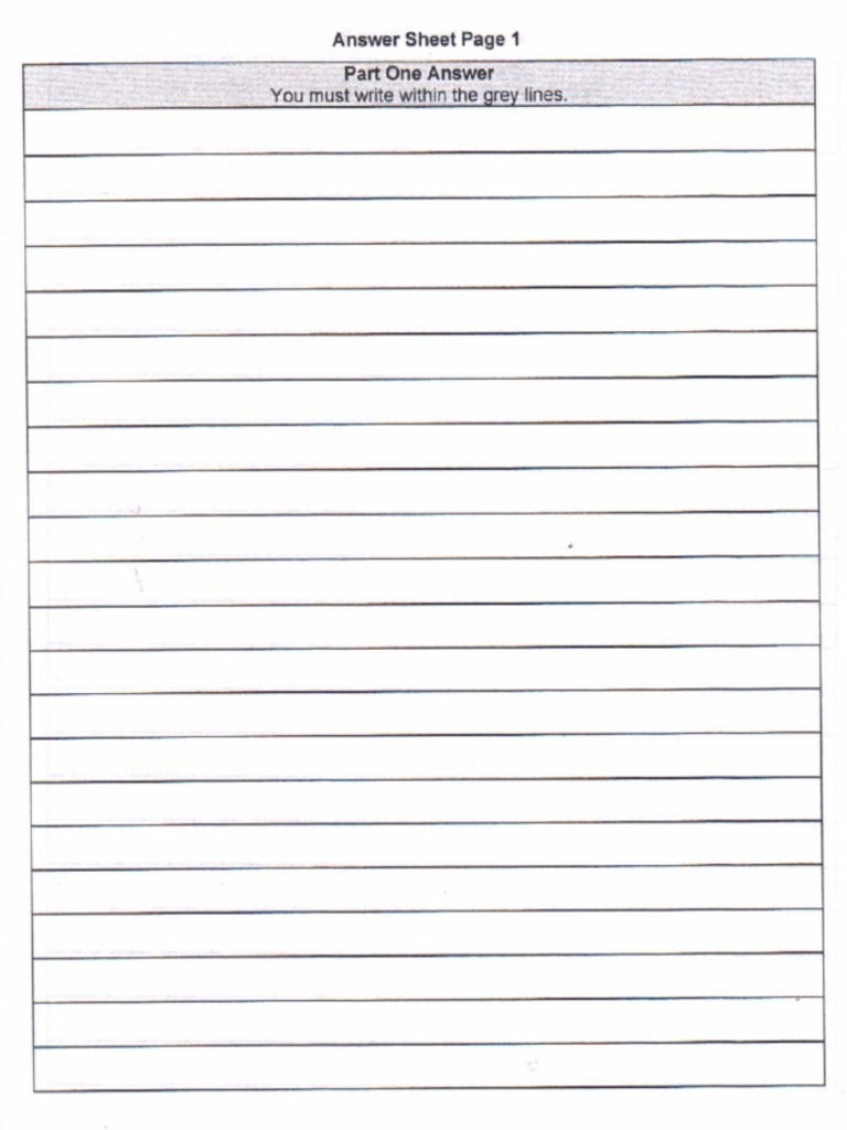 ANSWER SHEETS_WRITING PART 1 | PDF
