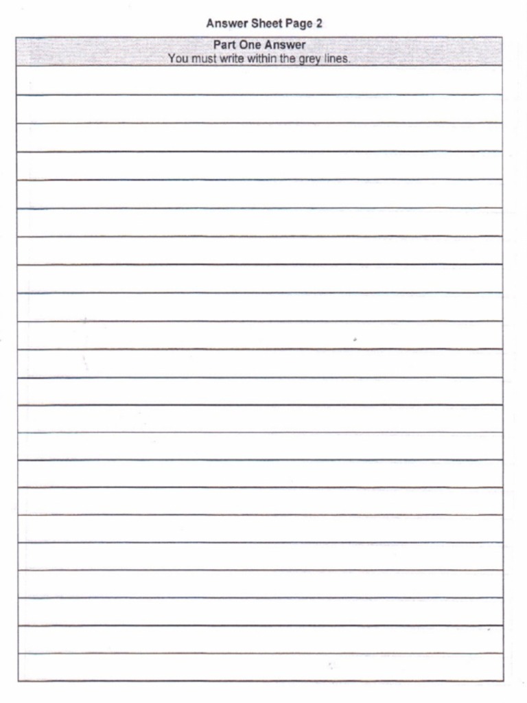 Answer Sheets - Writing Part 1 - 2 | PDF